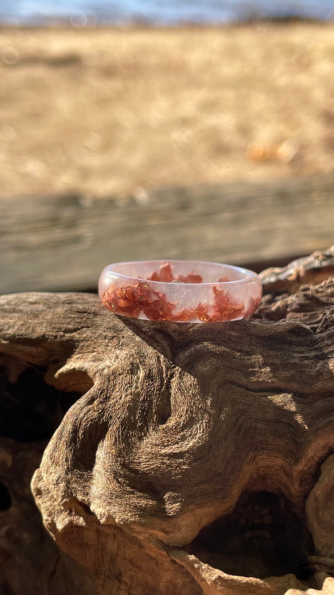 Pink Resin Ring, Resin Rings, Epoxy Resin Ring, Engagment Rings, Wood ...