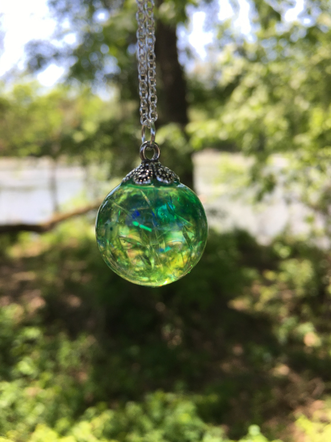 Resin Orb Necklace, Clear Epoxy, Astronomy Gifts, Wood Resin Jewelry - Etsy