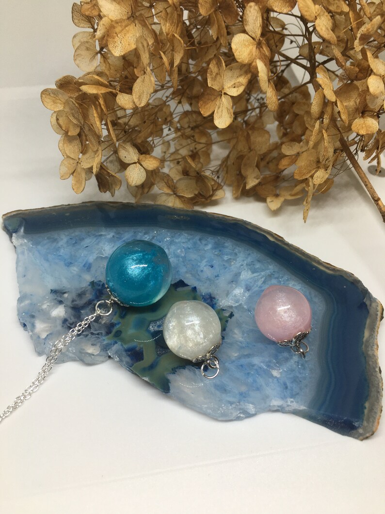 Luster Dust Bubble Resin Necklace Fairy Resin Necklace Wish - Etsy