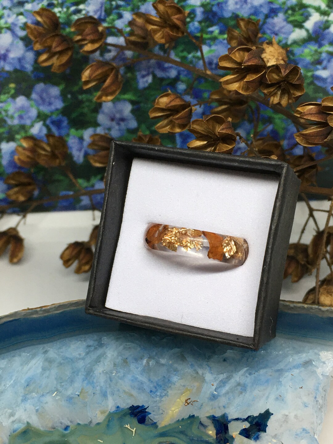 Nature Resin Ring, Clear Resin Ring, Mens Resin Ring, Wood Resin ...