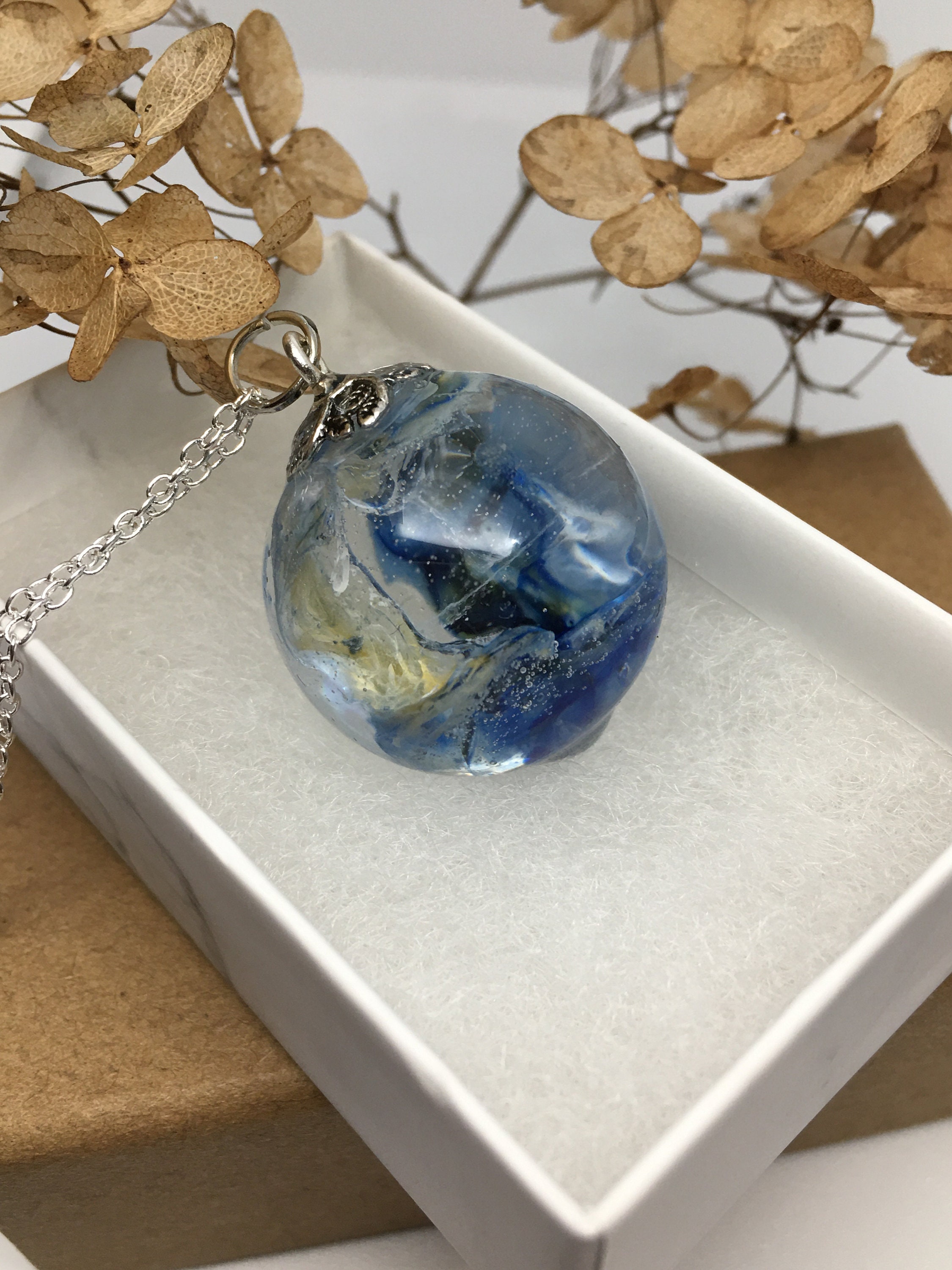 Beach Resin Necklace Ocean Wave Pendant Ocean Themed | Etsy