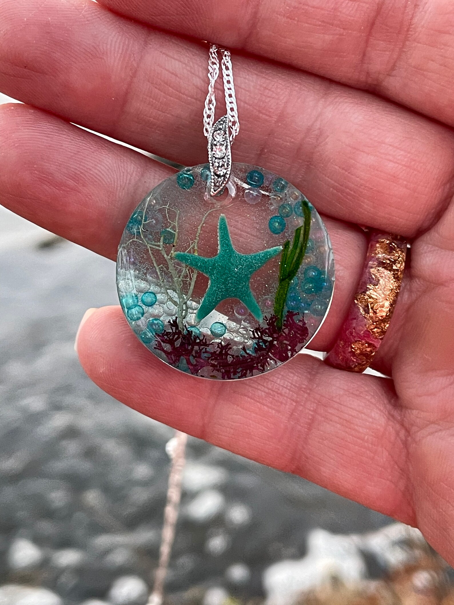 Ocean Resin Necklace Resin Necklace Epoxy Resin Necklace - Etsy