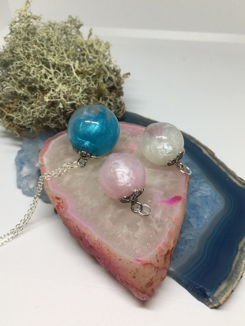 Luster Dust Bubble Resin Necklace Fairy Resin Necklace Wish - Etsy
