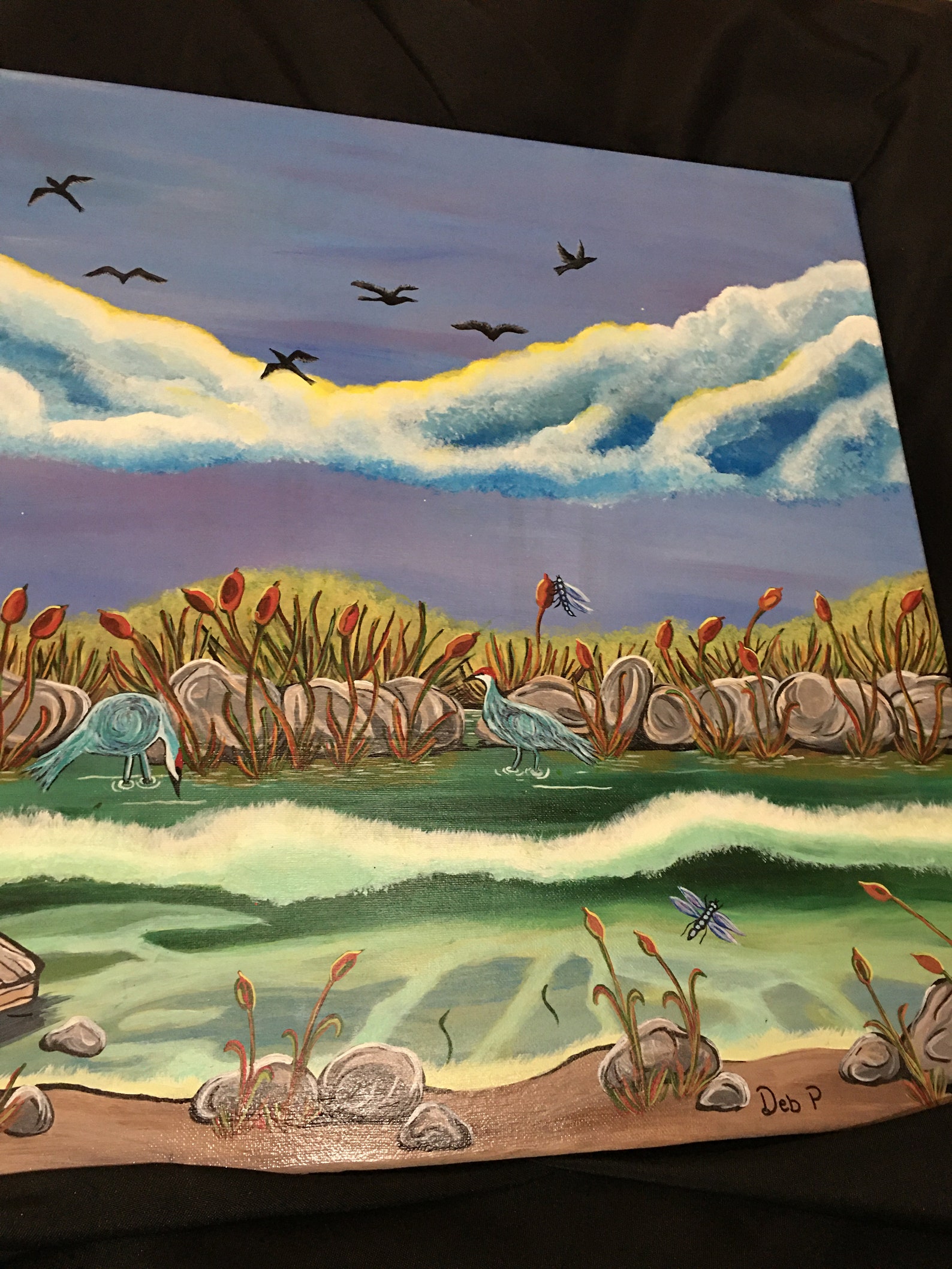 Original Lake Painting on Canvas Original Lake Art Original - Etsy