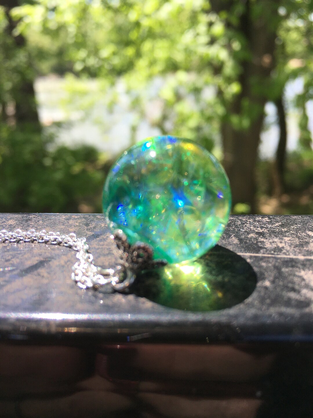 Resin Orb Necklace, Clear Epoxy, Astronomy Gifts, Wood Resin Jewelry - Etsy