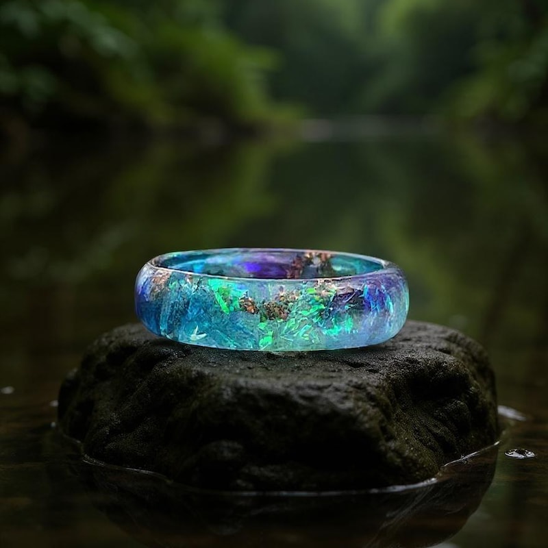 Blue Resin Promise Ring - Etsy