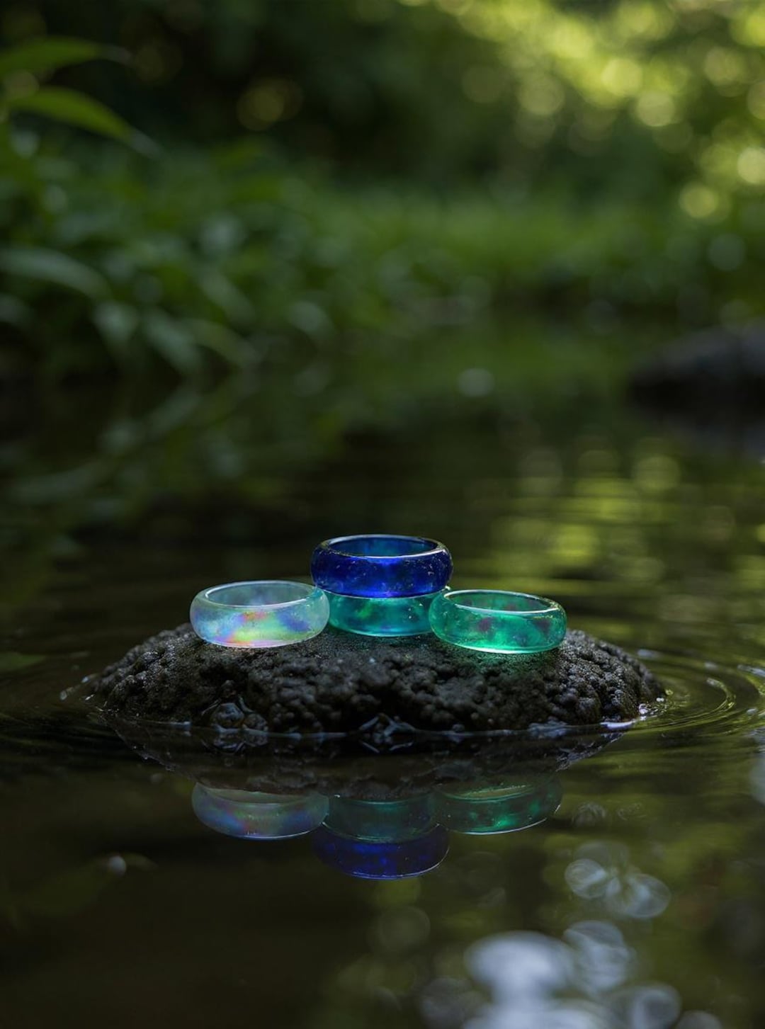 Iridescent Resin Ring, Rainbow Shimmer Glitter, Custom Color Choice - Etsy