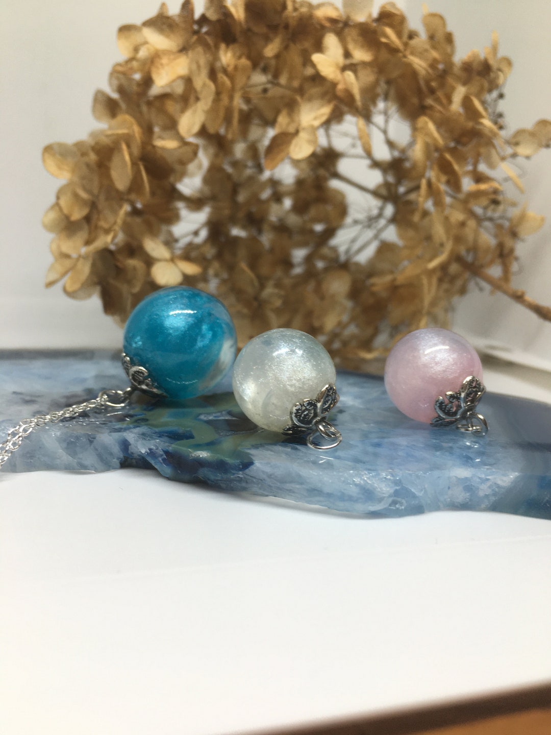 Luster Dust Bubble Resin Necklace, Fairy Resin Necklace, Wish Resin ...