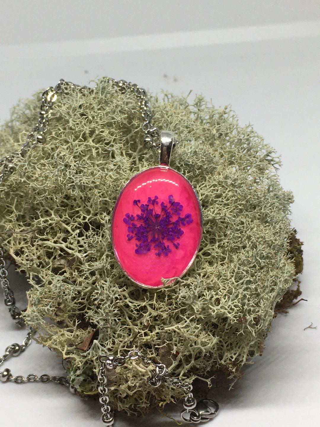 Real Flower Pendant, Wildflower Pendant, Resin Flower Pendant, Epoxy ...