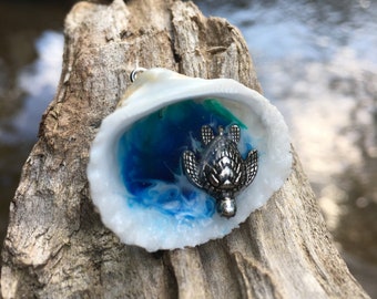 Beach Resin Necklace Ocean Wave Pendant Ocean Themed | Etsy