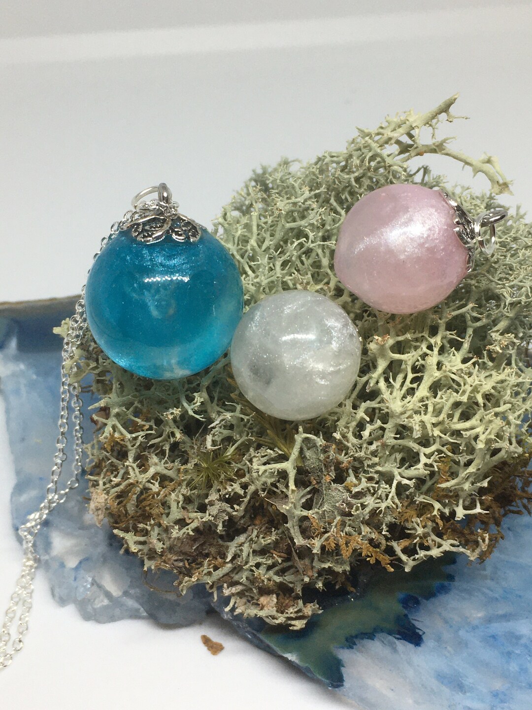 Luster Dust Bubble Resin Necklace Fairy Resin Necklace Wish - Etsy