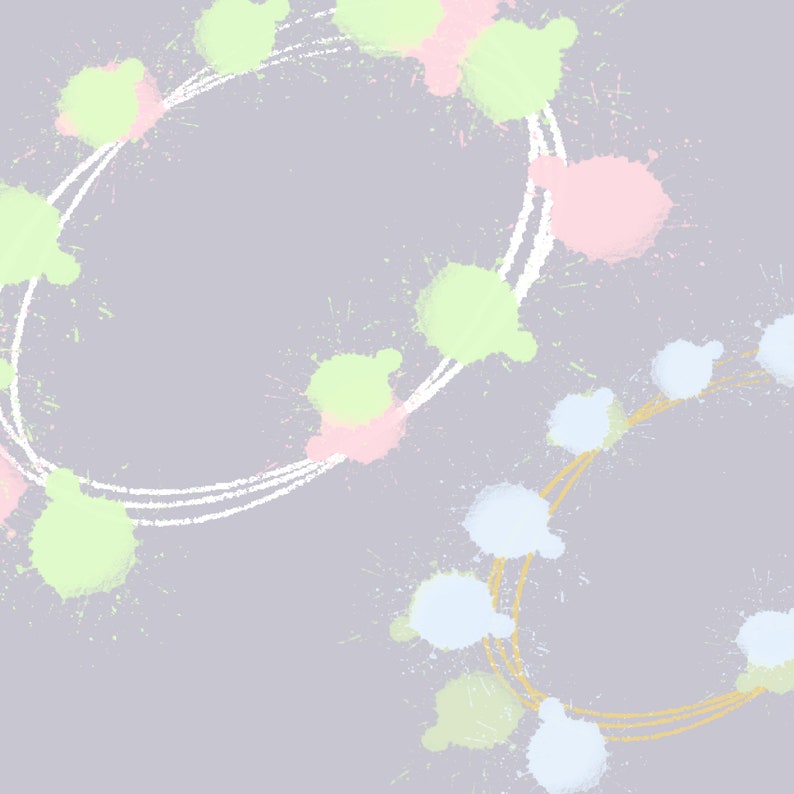 Modern Paint Splatter Oval Frames Set. Printable Scrapbook - Etsy