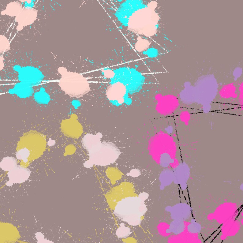 Modern Paint Splatter Triangle Frames Set. Printable Scrapbook - Etsy