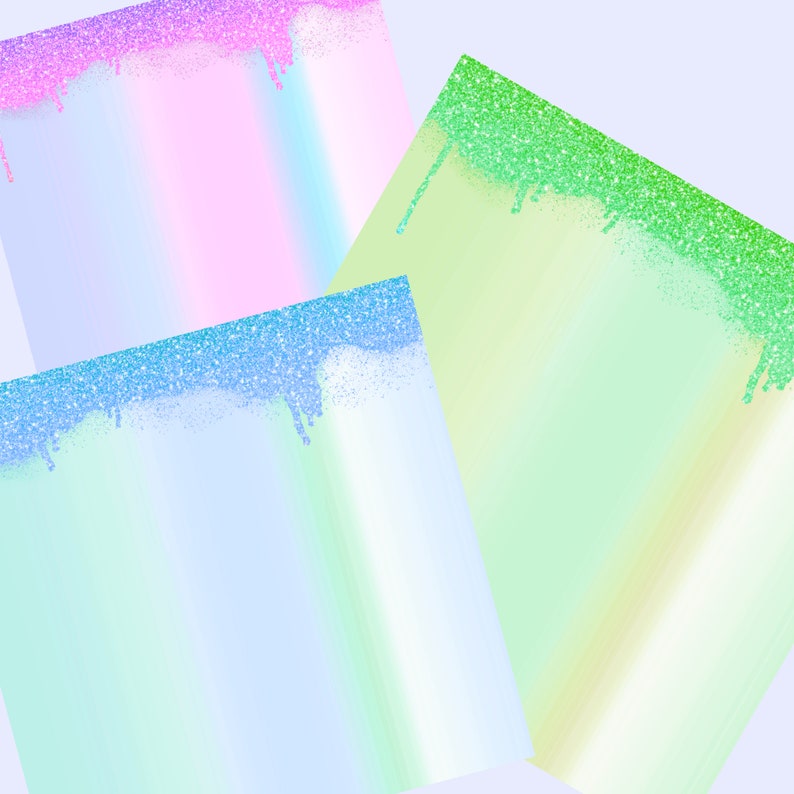 Modern Happy Ombre Rainbow Glitter Drips Digital Paper. Backgrounds ...