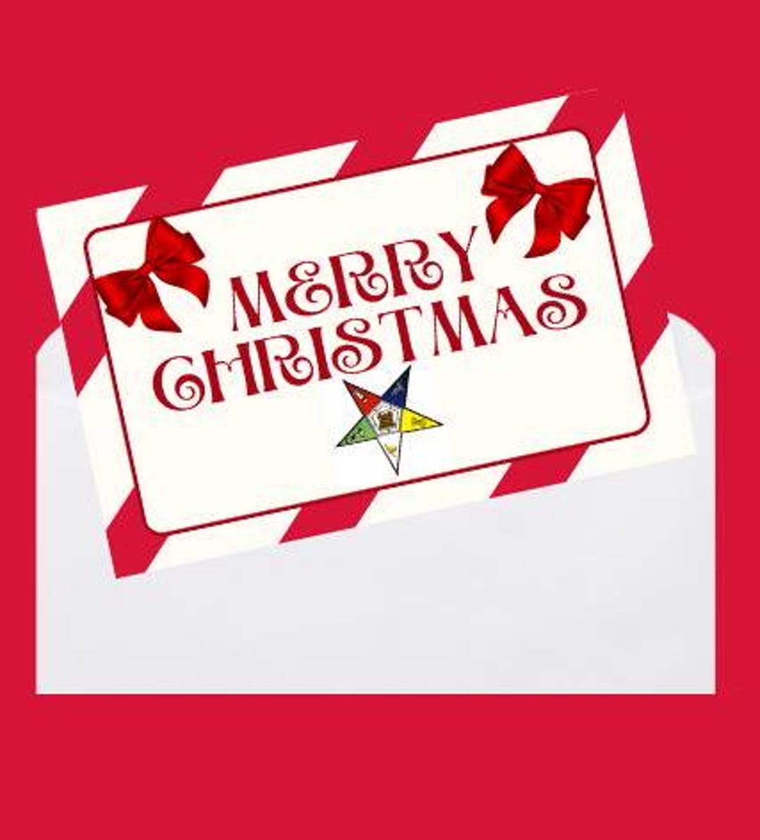 OES Christmas Card Order of Eastern Star / Bows - Etsy