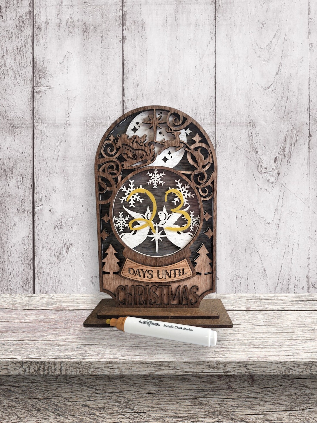 Christmas Advent Calendar, Angel Christmas Calendar, Days Until ...