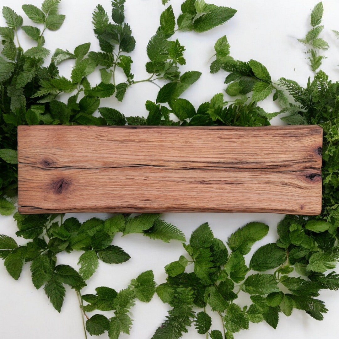 Rustic Reclaimed Live Edge Oak Wood Riser, Farmhouse Decor, Vintage ...