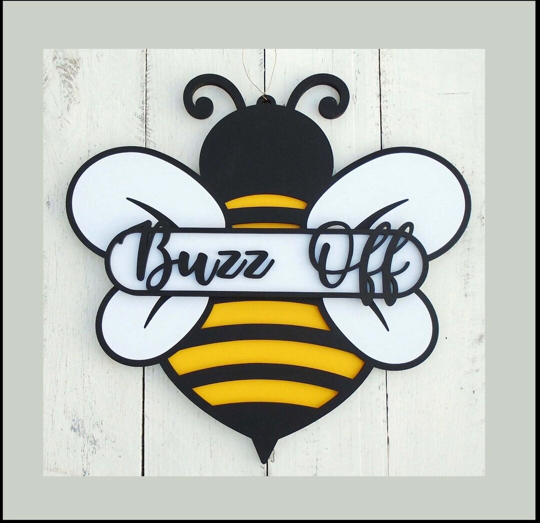 Buzz off Bee Door Hanger Door Hanger Bee Sign Buzz off Door Hanger Buzz ...