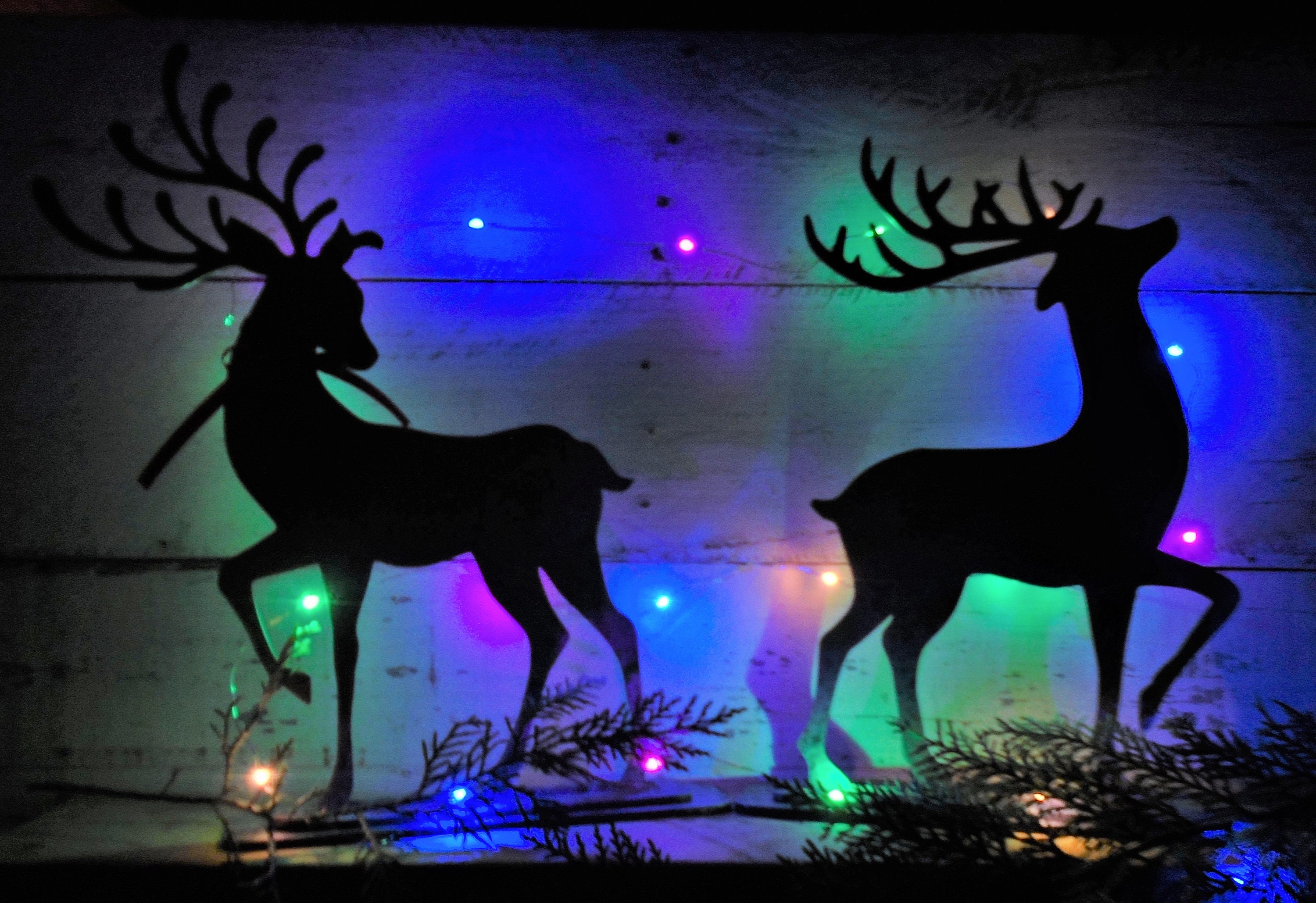 Rustic Wood Reindeer Christmas Decoration: Farmhouse Table Decor - Etsy