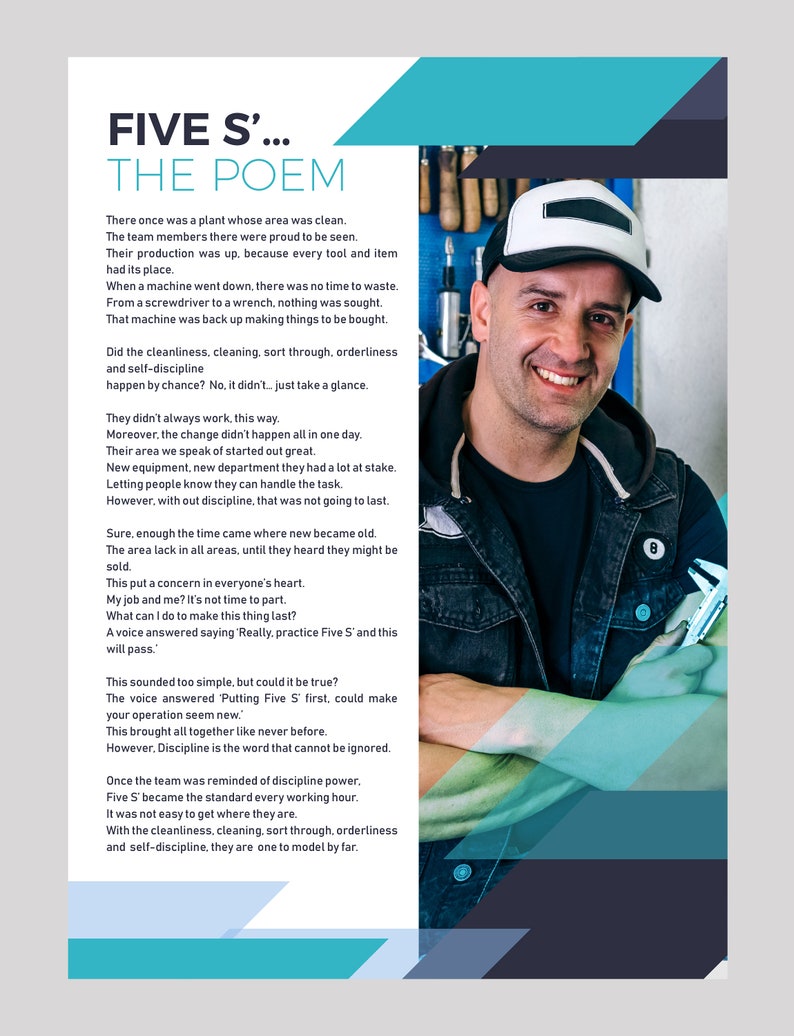 Lean Manufacturing Five S' Poem - Etsy