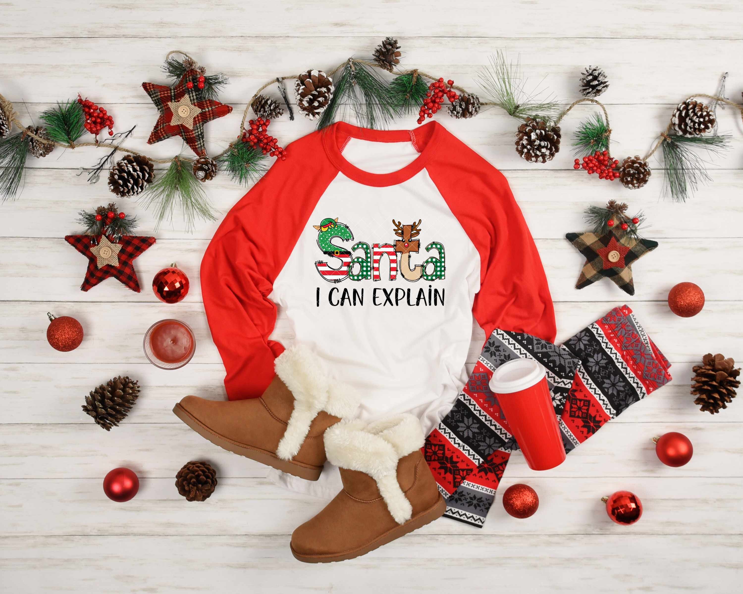 Santa, I Can Explain. Christmas Doodle Sublimation Design, DIGITAL ...