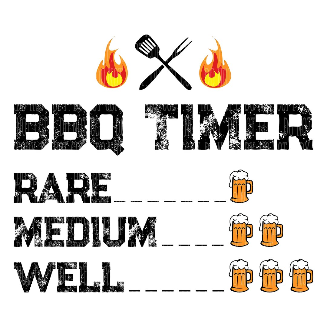 BBQ Timer, 2 Versions INSTANT DOWNLOAD, Png Download, Sublimation ...