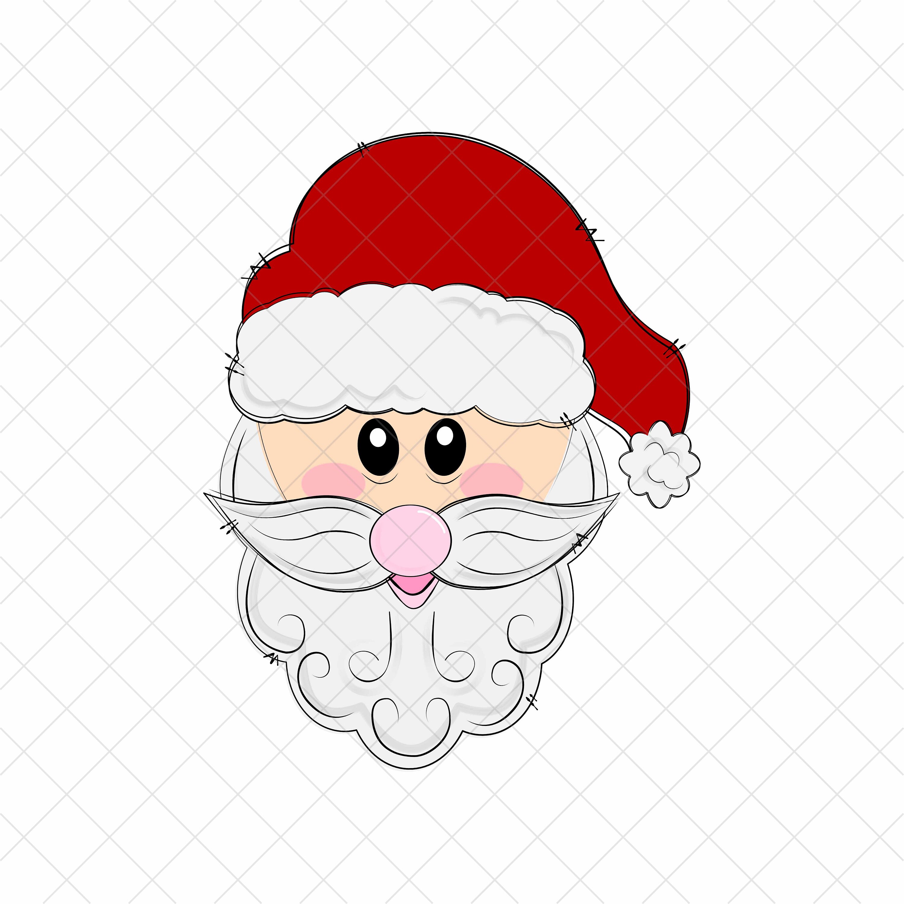 Santa Doodle Clip Art Bundle, Christmas Santas, High-quality PNG ...