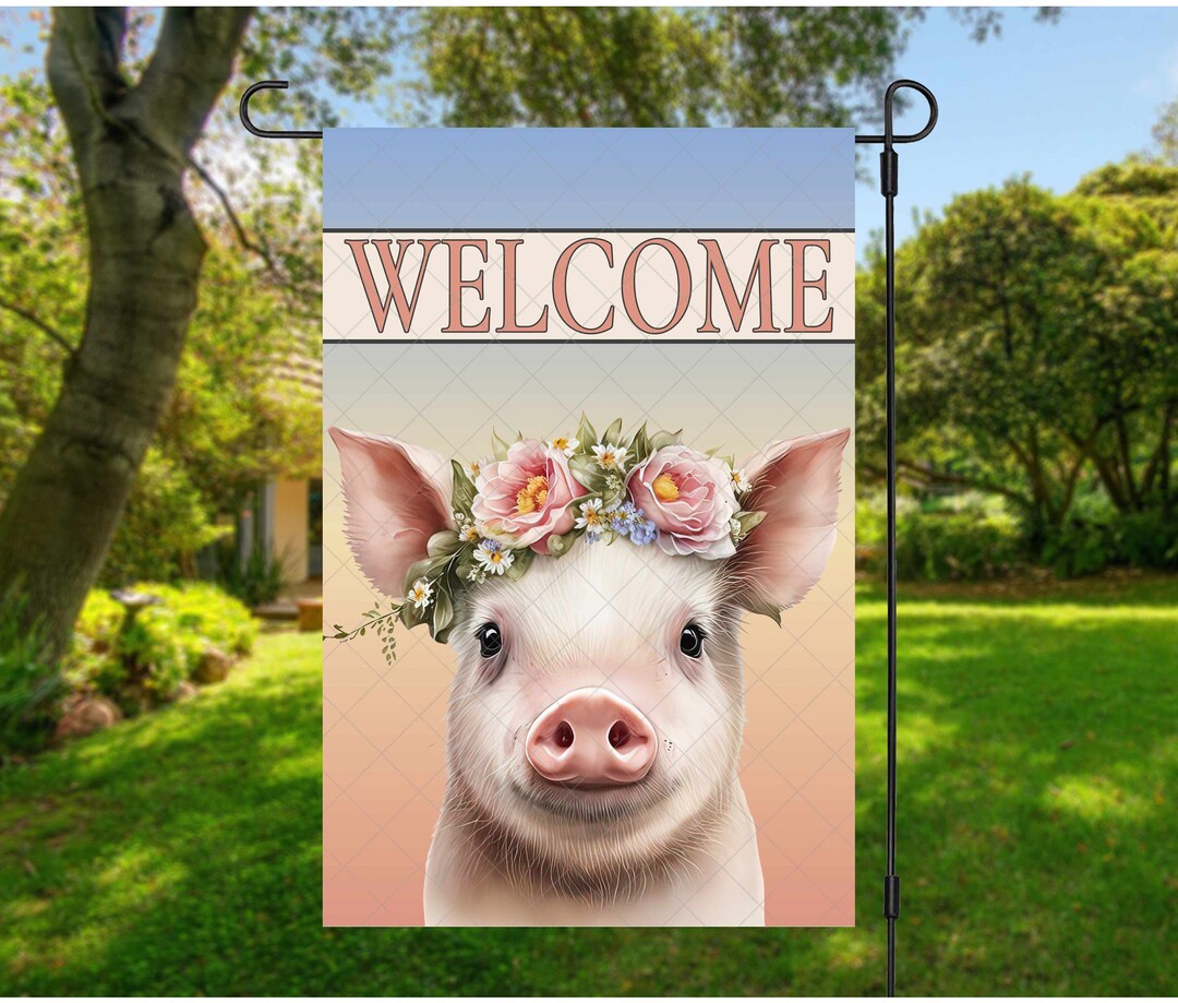 Cute Baby Pig Garden Flag Design/ Sublimation Garden Flag Design ...