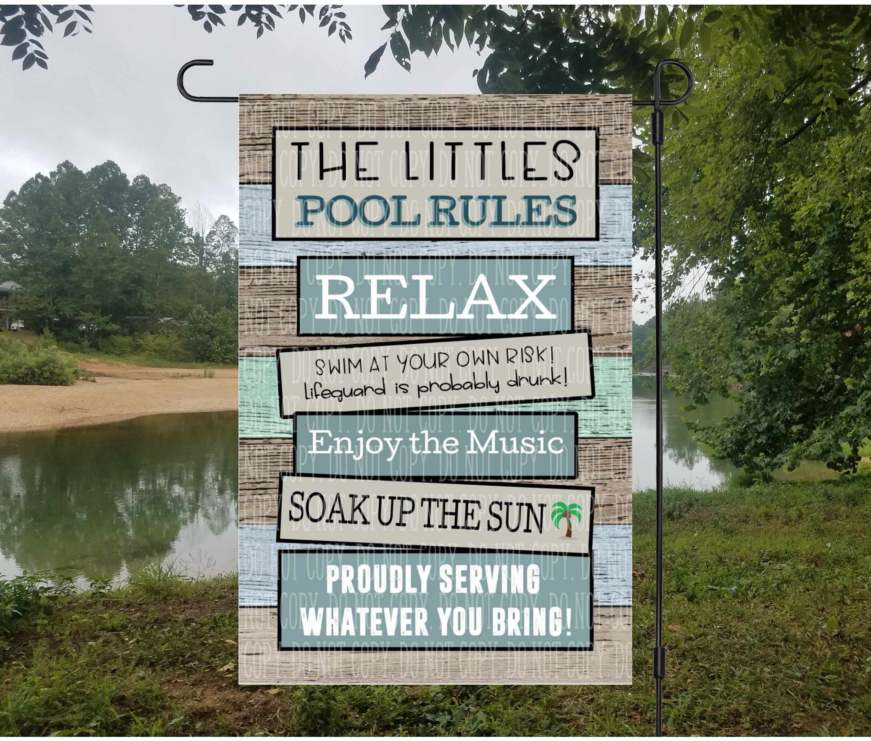 Pool Rules, Summer Yard Flag PNG, Customizable Sublimation Design ...