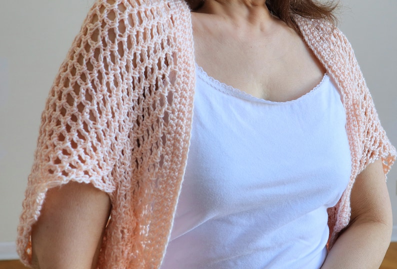 Crochet Shrug PATTERN. Super Lightweight Crochet SUMMER SHRUG. Easy One ...