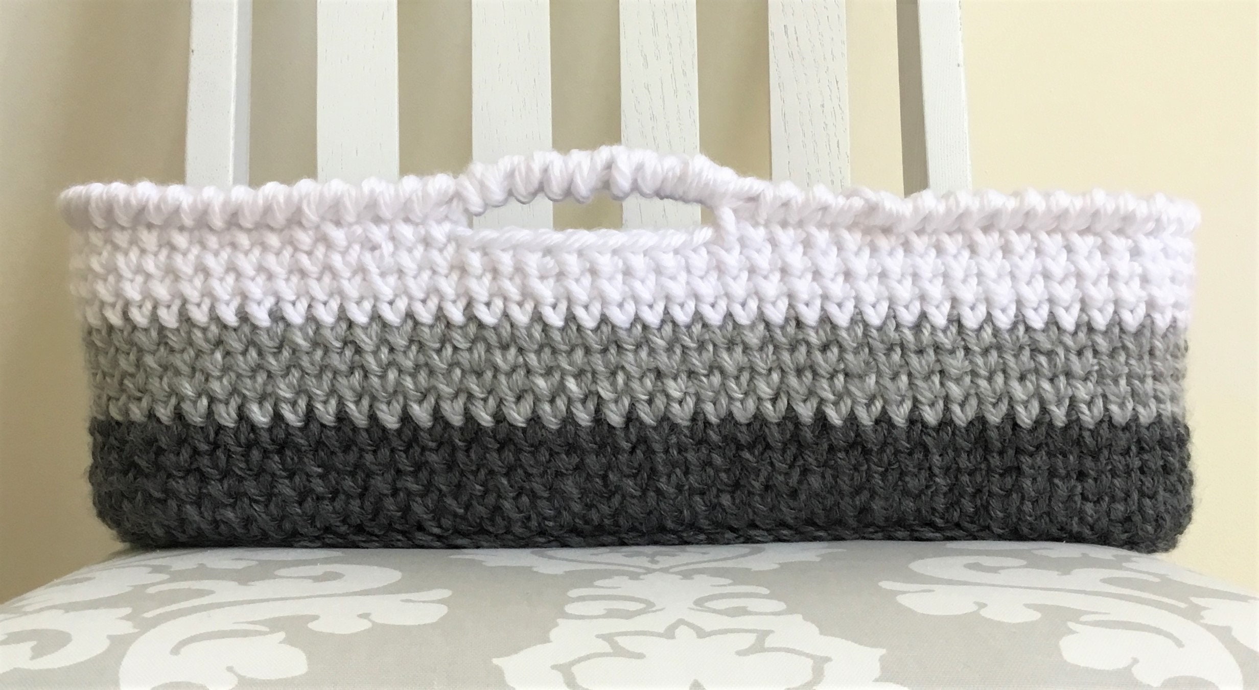 Crochet Rectangle Basket With Handles PATTERN. Crochet - Etsy