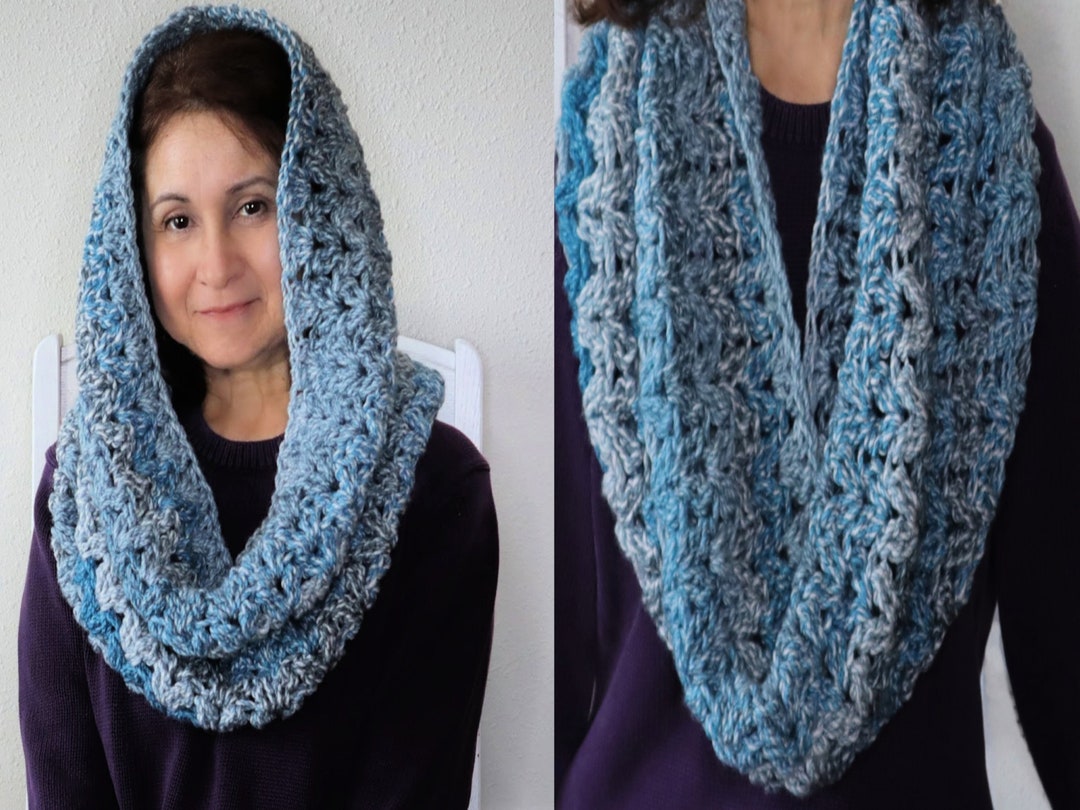 Crochet Hooded Cowl PATTERN. Crochet SNOOD , Crochet Sccodie, Crochet ...