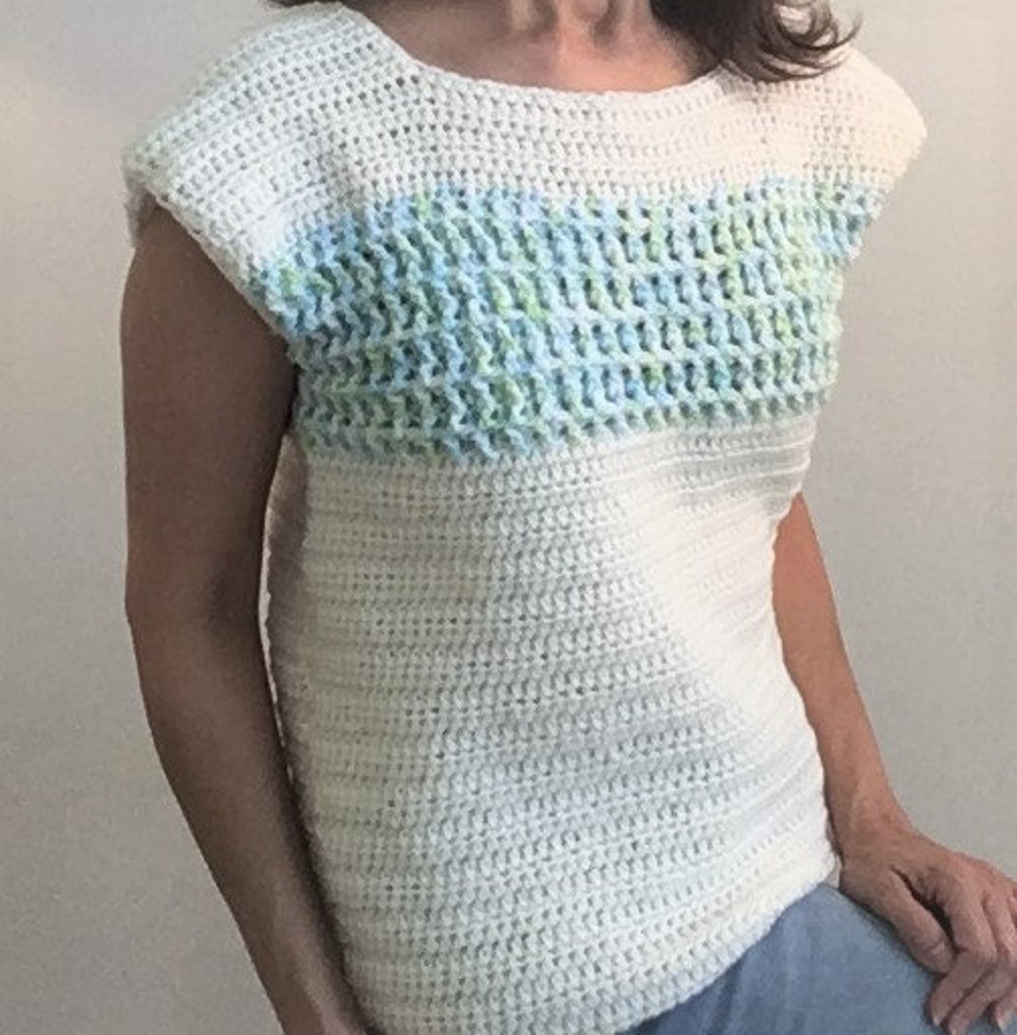 Crochet Pattern Easy Spring to Summer Top. Lightweight Sport Yarn ...