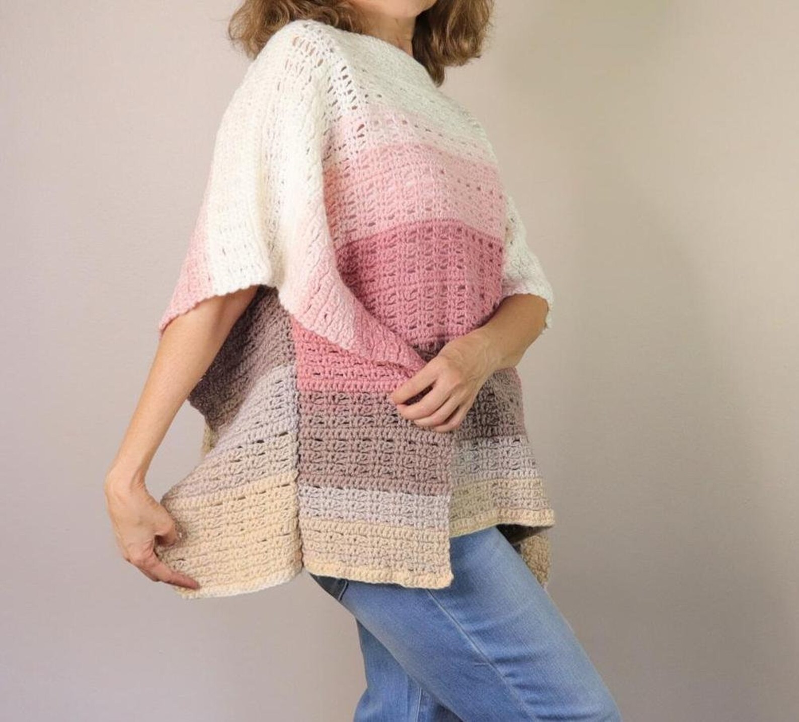 Crochet Poncho PATTERN. Rectangle Design With UNIQUE Side Seam DESIGN ...