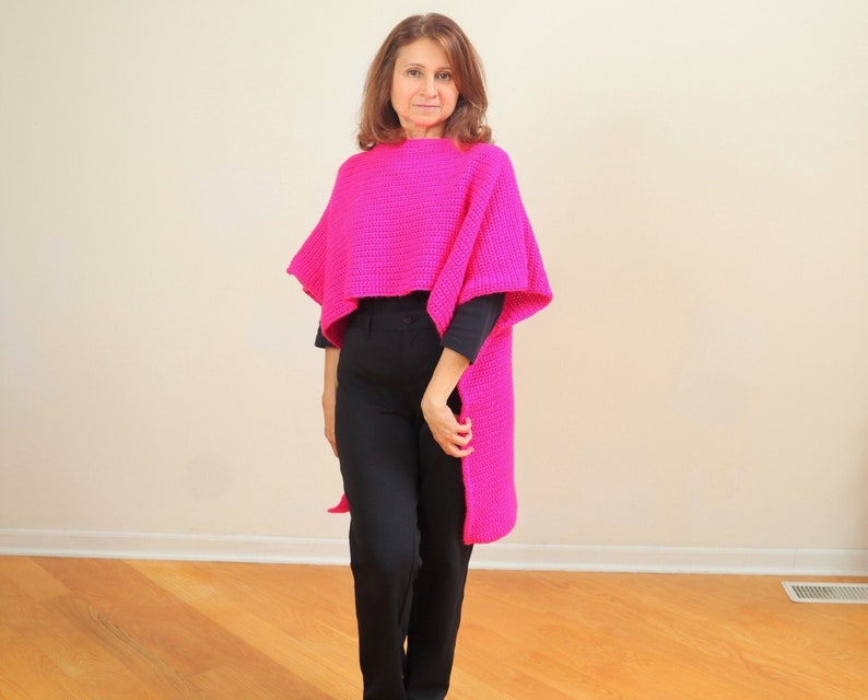 Crochet Cape for Women PATTERN. Crochet High Low Cape or | Etsy