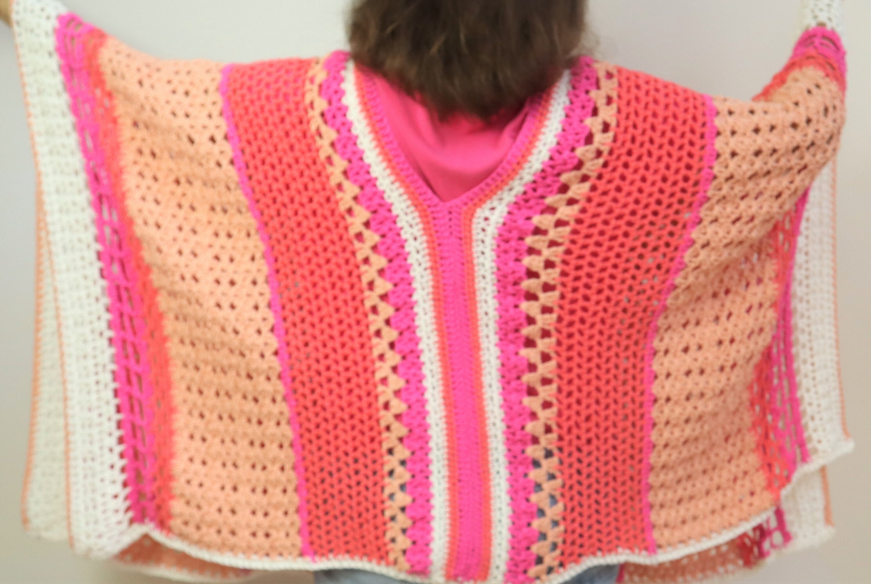 Crochet Summer Poncho PATTERN. Unique Open Front and Sides - Etsy