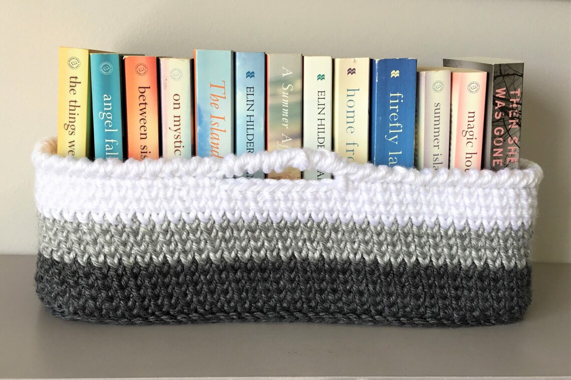 Crochet Rectangle Basket With Handles PATTERN. Crochet - Etsy