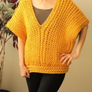 Crochet Super Chunky Vest PATTERN ONLY. Easy, Fast Knit-look CROCHET ...