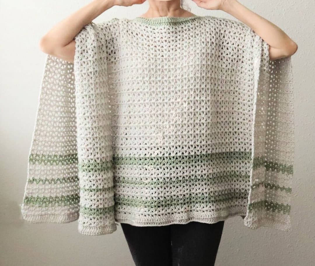 Crochet Rectangle Poncho PATTERN. Crochet Women's Poncho. Rectangle ...