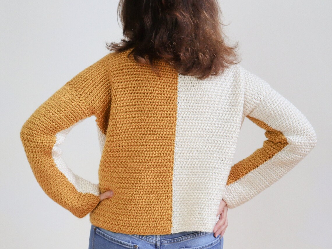 Crochet PATTERN for Crochet Color Block Sweater or Crochet - Etsy