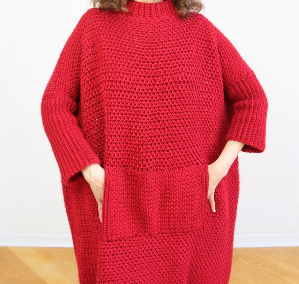 Crochet Oversized Sweater Dress PATTERN. Make It Short or | Etsy