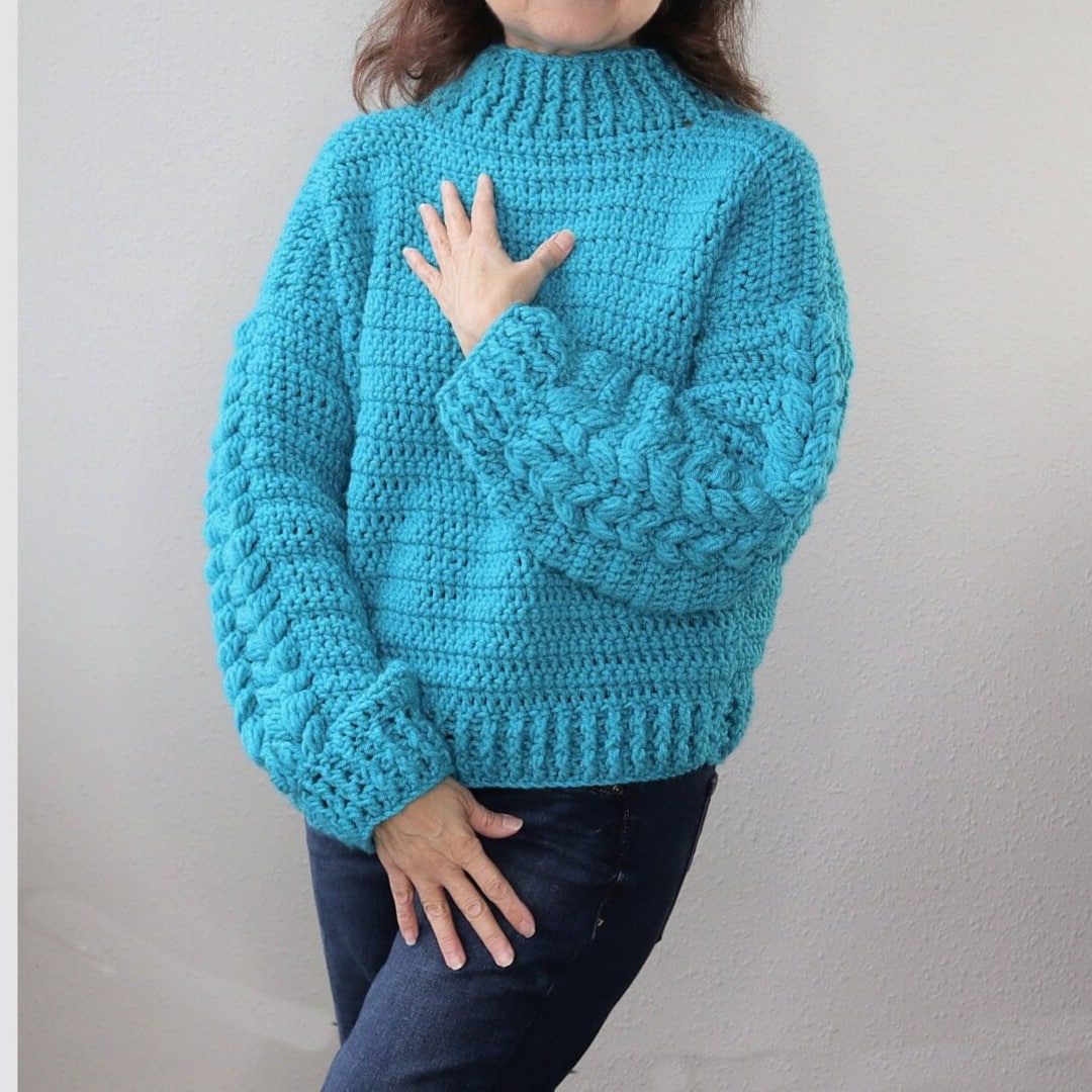 Classic Crochet Cable Sweater. PATTERN Only. EASIEST Crochet Cable ...