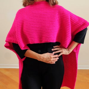 Crochet Cape for Women PATTERN. Crochet High Low Cape or Crochet High ...