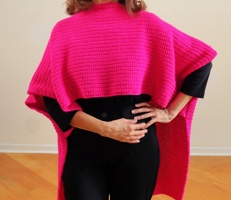 Crochet Cape for Women PATTERN. Crochet High Low Cape or | Etsy