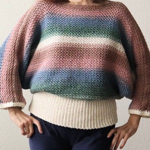 Crochet Batwing Top PATTERN. Crochet Bat Wing Sweater. Wide Bottom ...