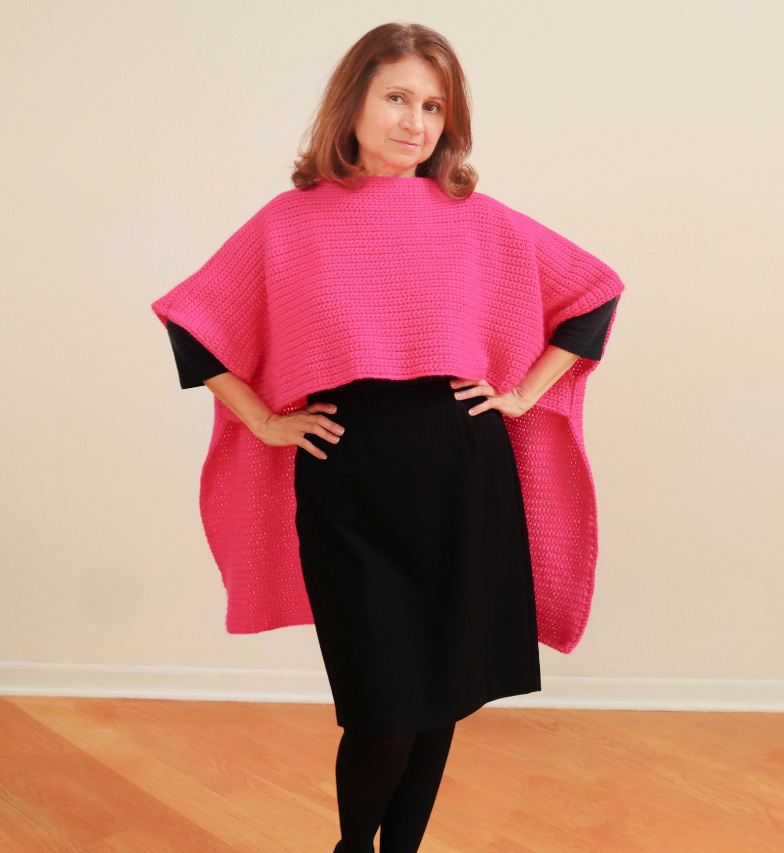 Crochet Cape for Women PATTERN. Crochet High Low Cape or - Etsy