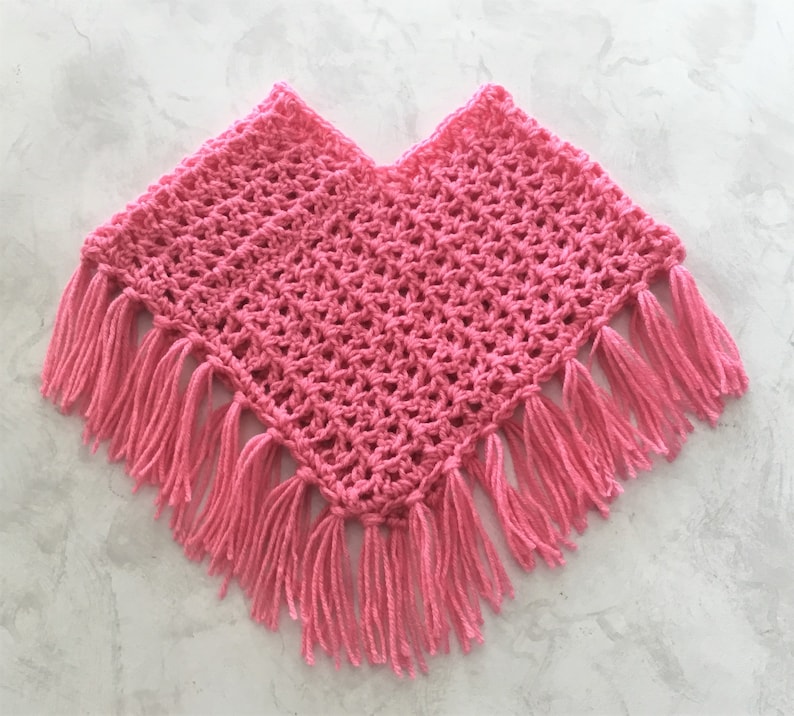 Crochet Girls Poncho PATTERN, Crochet Beginner Poncho, Child's Crochet ...