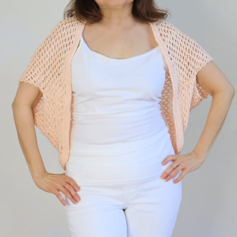 Crochet Shrug PATTERN. Super Lightweight Crochet SUMMER SHRUG. Easy One ...