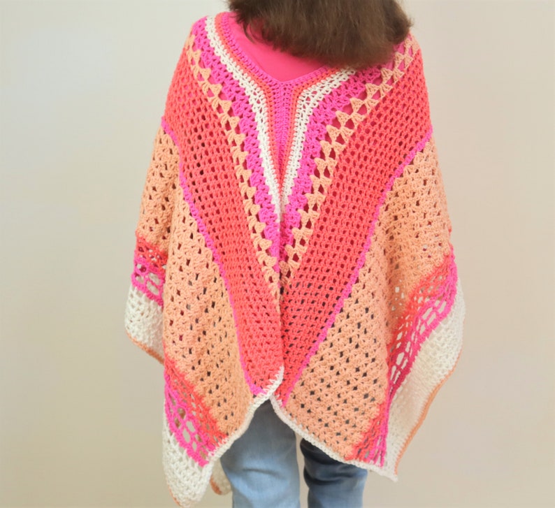 Crochet Summer Poncho PATTERN. Unique Open Front and Sides - Etsy