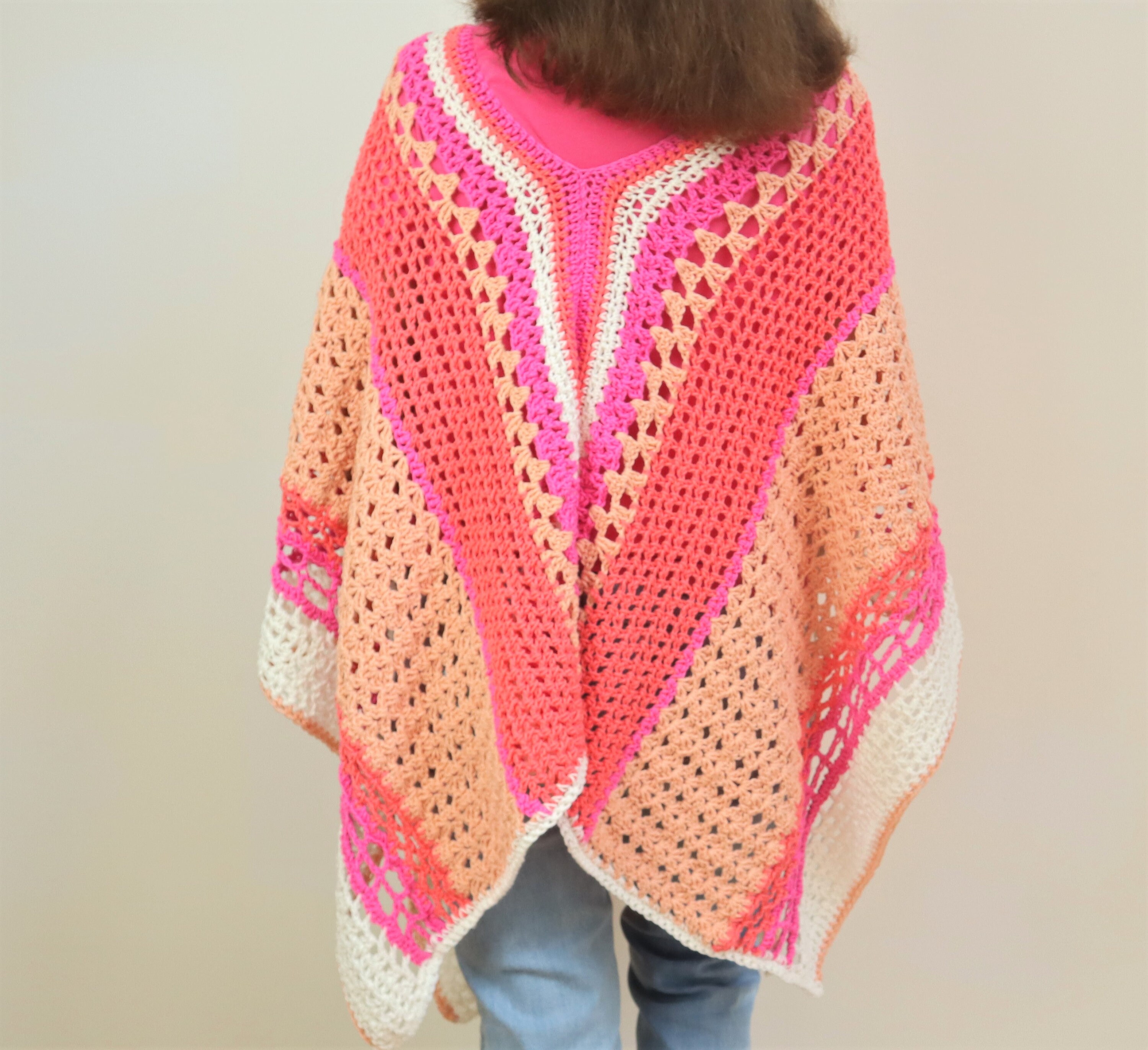 Crochet Summer Poncho PATTERN. Unique Open Front and Sides - Etsy